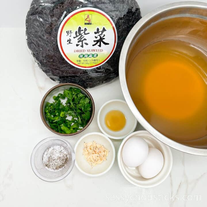 Easy Chinese Seaweed Egg Drop Soup Recipe (紫菜蛋花汤) - Sassy Chopsticks