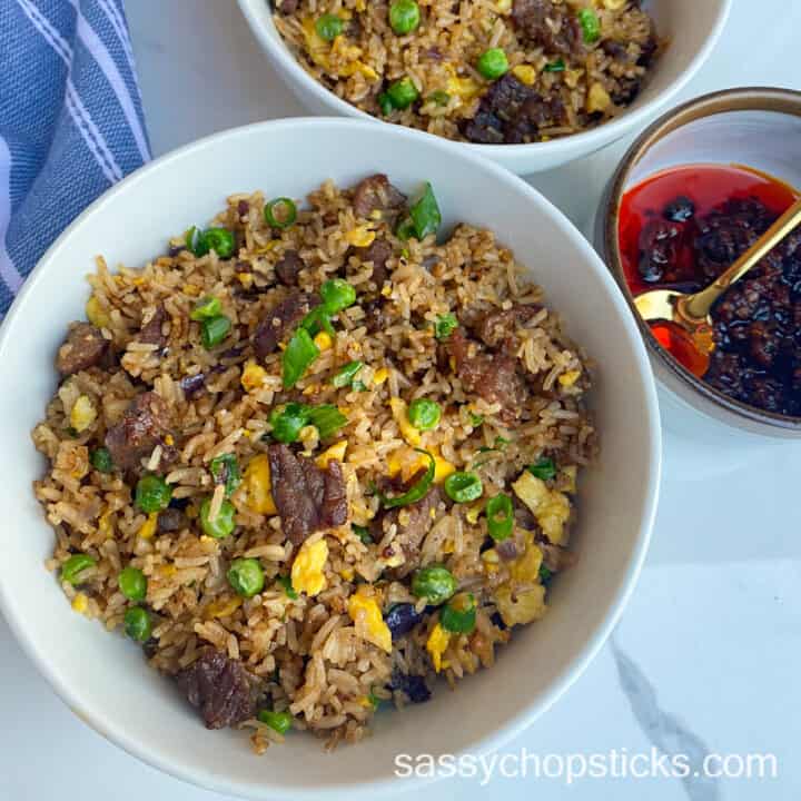 Beef Fried Rice - Sassy Chopsticks