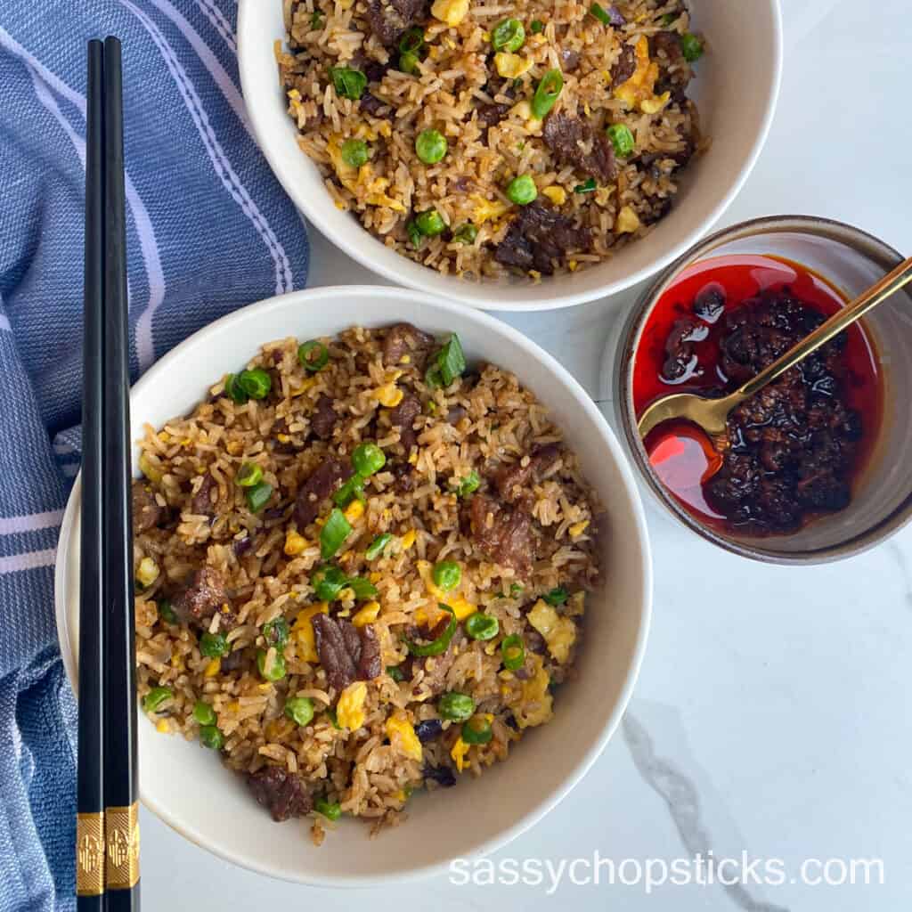 Beef Fried Rice - Sassy Chopsticks