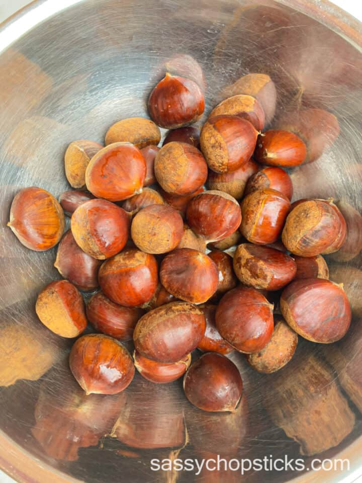 Roasted Chestnuts Recipe - Sassy Chopsticks