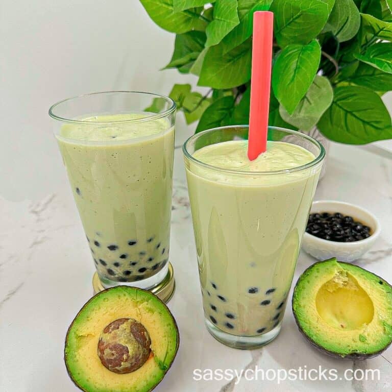Avocado Smoothie With Boba Recipe - Sassy Chopsticks