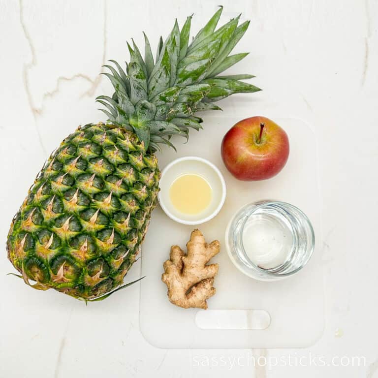 Fresh Pineapple Ginger Juice Recipe: Healthy Homemade - Sassy Chopsticks