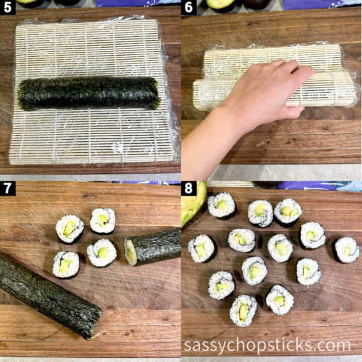 Easy Homemade Avocado Maki Sushi Rolls (Vegan!) - Sassy Chopsticks