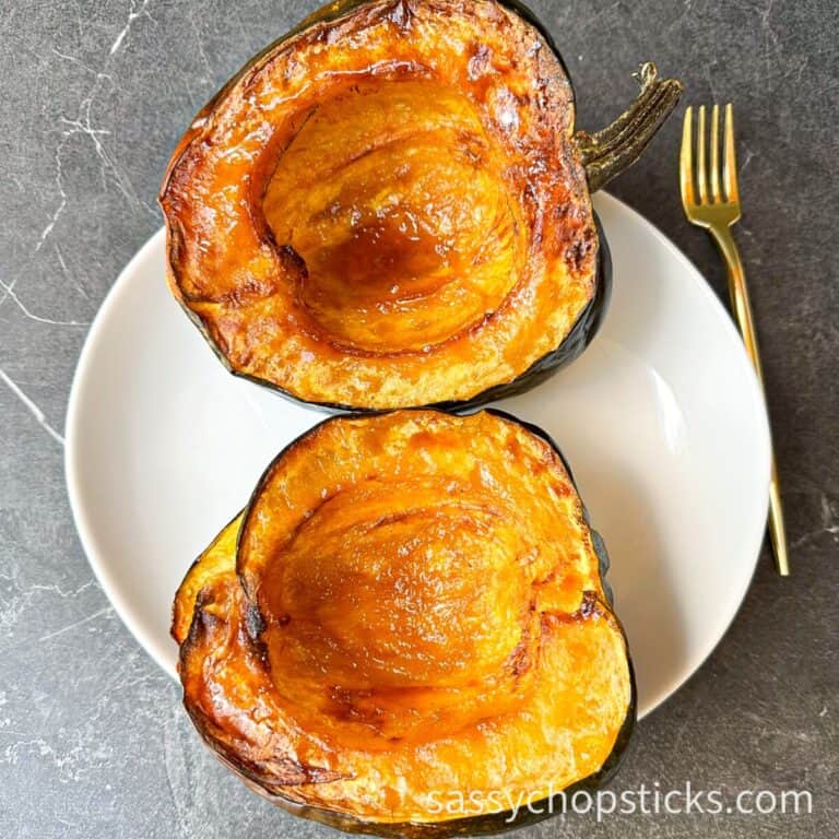 Delicious Air Fryer Acorn Squash With Brown Sugar - Sassy Chopsticks