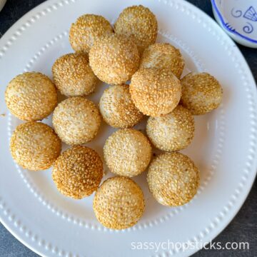 Authentic Sesame Balls Recipe: Red Bean Paste Filling - Sassy Chopsticks
