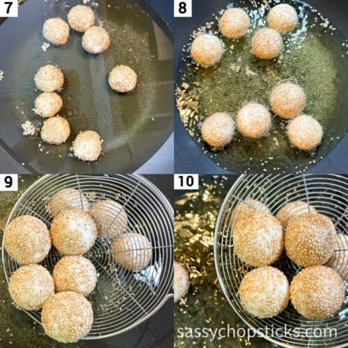Authentic Sesame Balls Recipe: Red Bean Paste Filling - Sassy Chopsticks