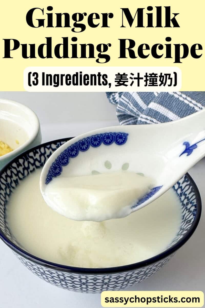 Ginger Milk Pudding Recipe (3 Ingredients, 姜汁撞奶) - Sassy Chopsticks