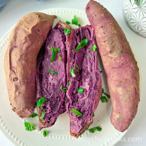 Oven Roasted Purple Yam Recipe: An Easy Side Dish - Sassy Chopsticks